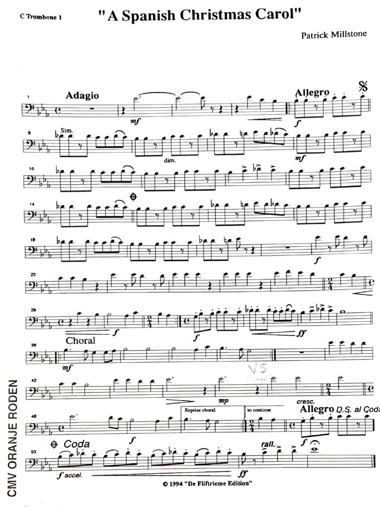 A Spanish Christmas Carol Trombone 1 | PDF