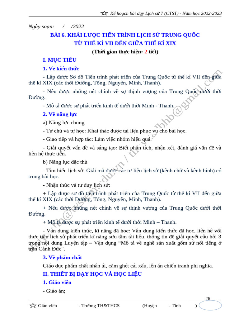 KHBD (Giáo Án) S 7 - Bài 6,7 (CTST) | PDF