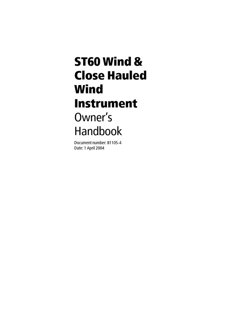 Wind & Close Hauled Wind Instrument ST60 | PDF | Electromagnetic ...