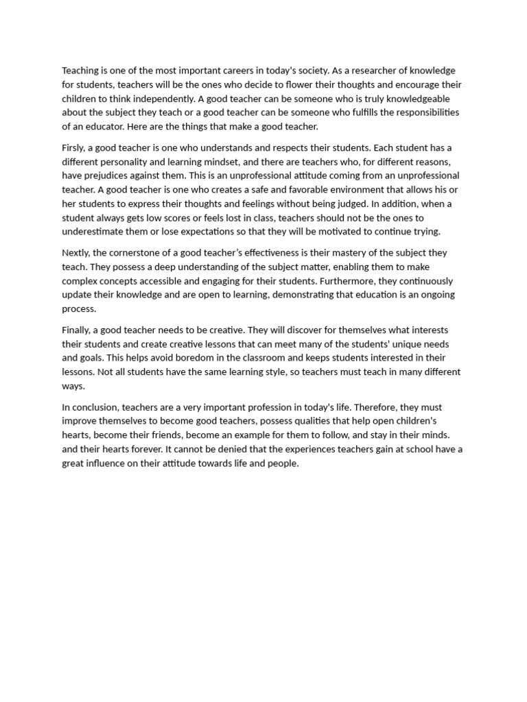 What makes a good teacher | PDF