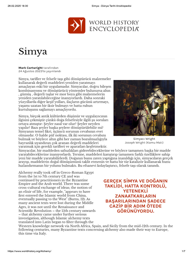 Simya - Dünya Tarihi Ansiklopedisi | PDF | Alchemy