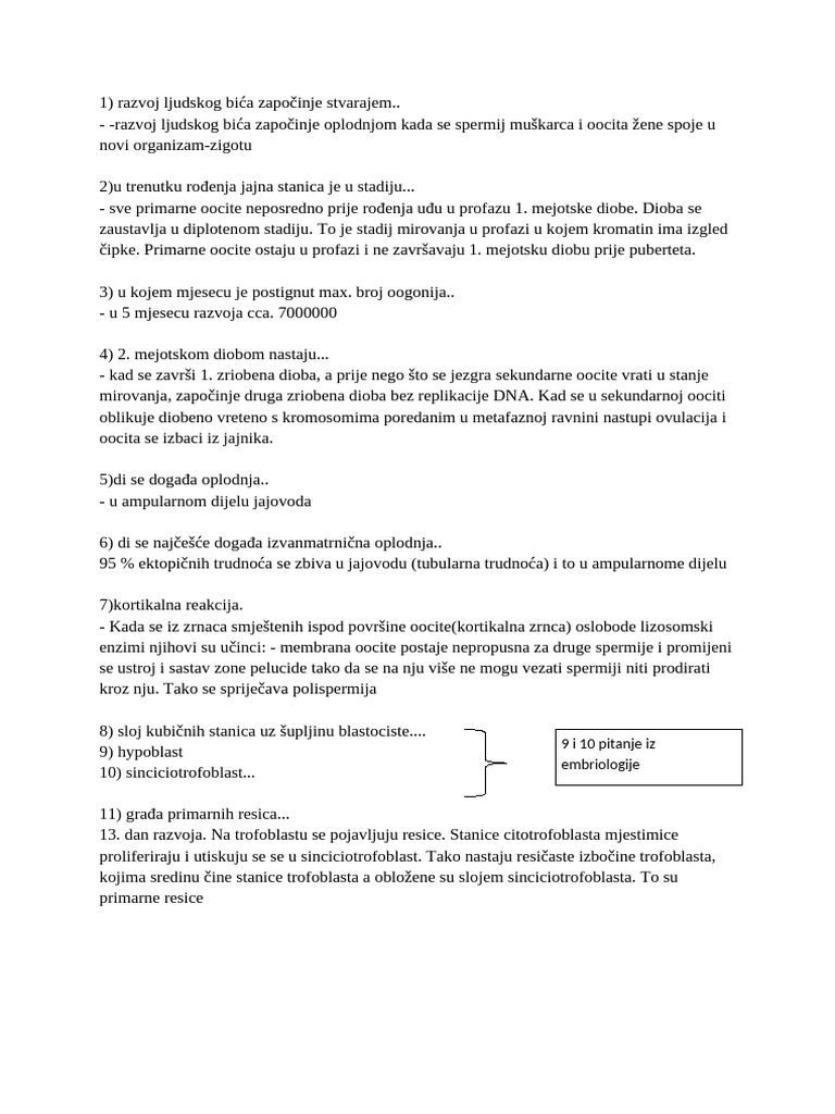 embriologija 2 | PDF