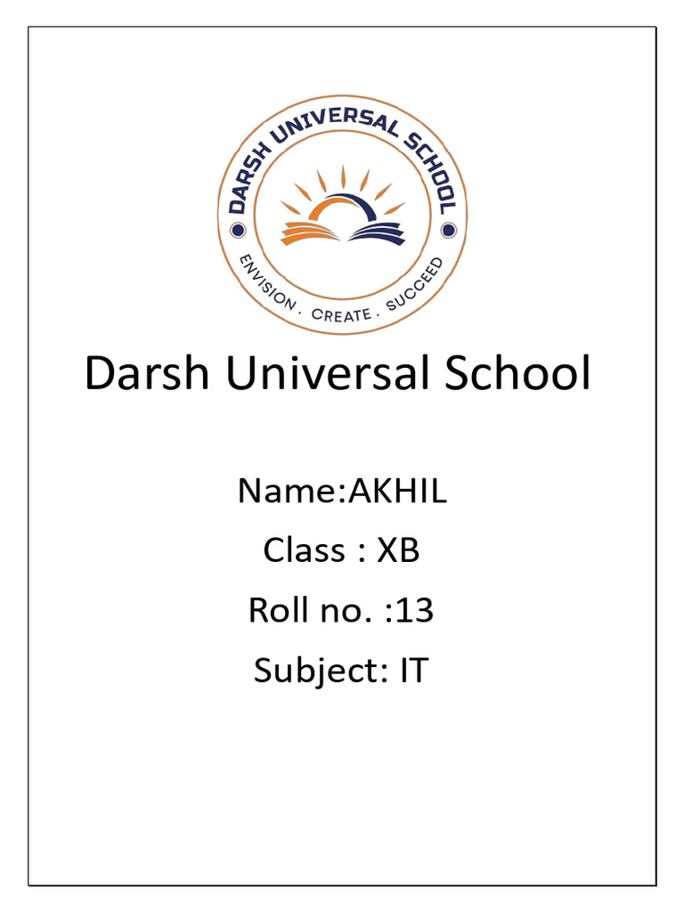Darsh Universal School | PDF