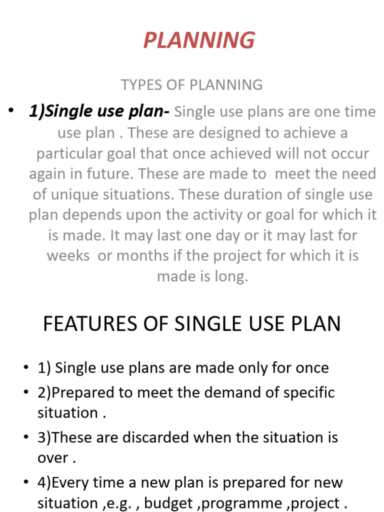 Single Use vs Standing Plans Explained | PDF | Policy