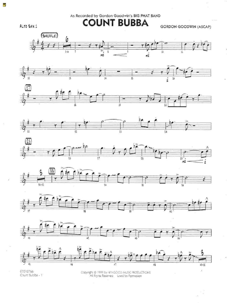 Count Bubba - FULL Big Band - Goodwin - Big Phat Band | PDF