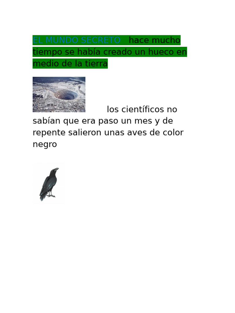 Descubre el Mundo Secreto Subterráneo | PDF