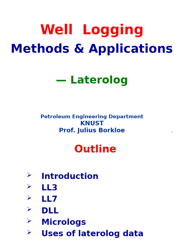 Well Logging Julius 3b Lateral Logs | PDF | Electrical Resistivity And ...