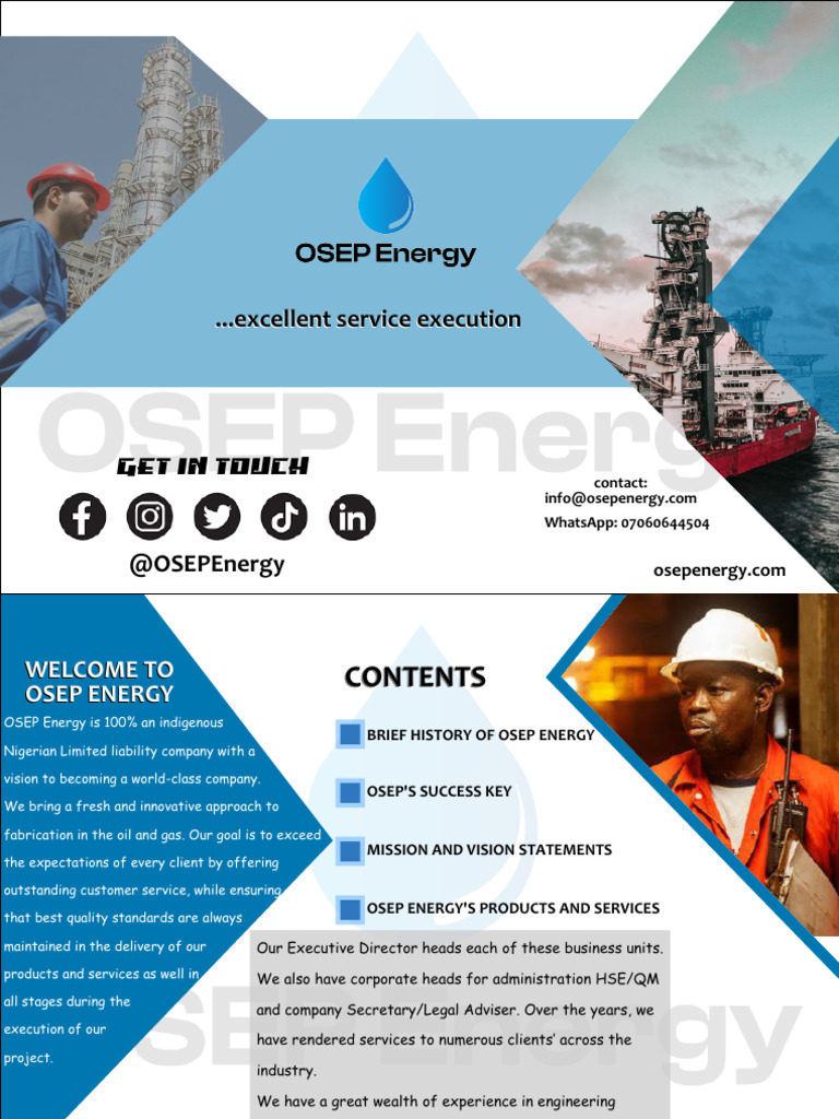 BROCHURE (OSEP ENERGY) | PDF | Procurement | Corrosion