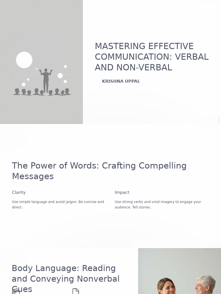 Mastering Effective Communication Verbal and Non Verbal | PDF