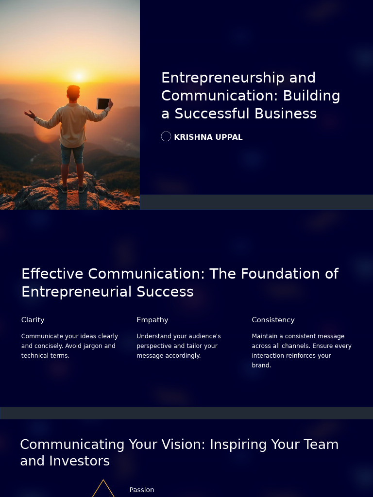 Entrepreneurship and Communication Building A Successful Business | PDF