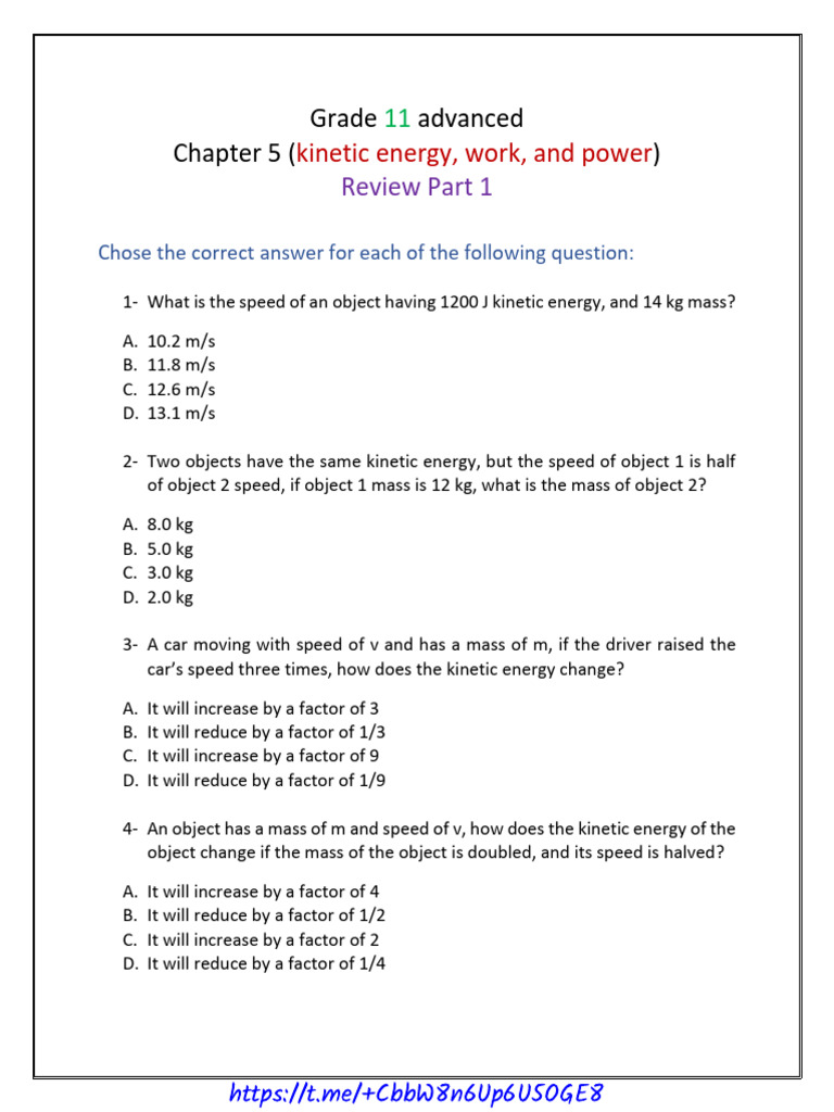 Chapter 5 Worksheet - Part 1 | PDF | Force | Mass