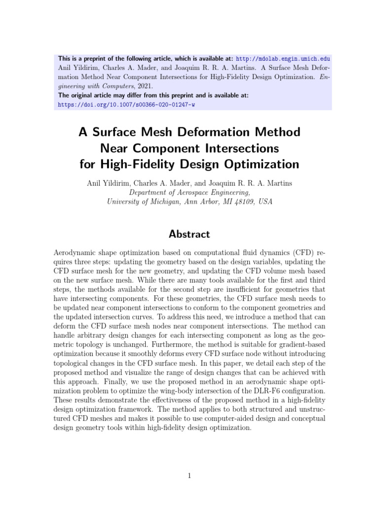 Yildirim2021-A Surface Mesh Warping Method Near Component | PDF ...