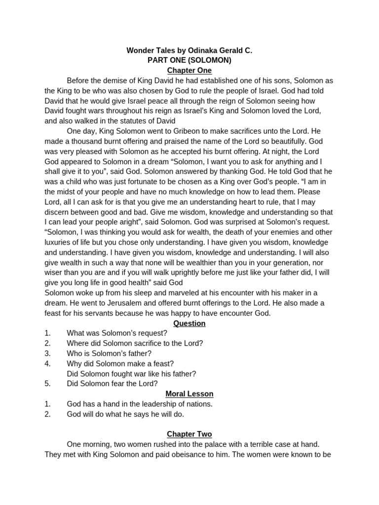 Wonder Tales by Odinaka Gerald C | PDF | Elijah | Jesus