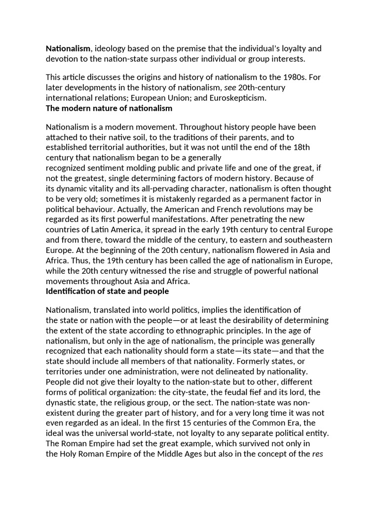Nationalism | PDF | Nationalism | Soviet Union