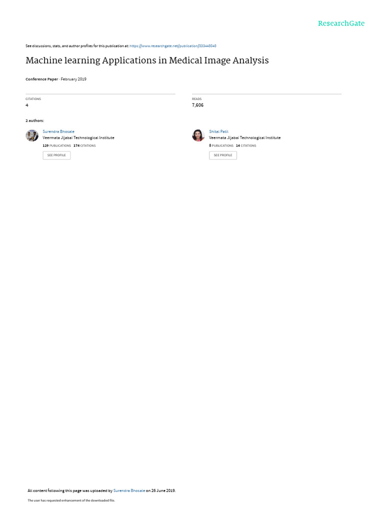 Deep Learning Applications in Medical Image Analys1 | PDF | Machine ...