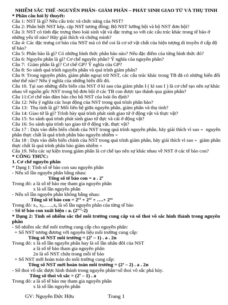 On Tap Phan Nst Cap Tp Hay | PDF