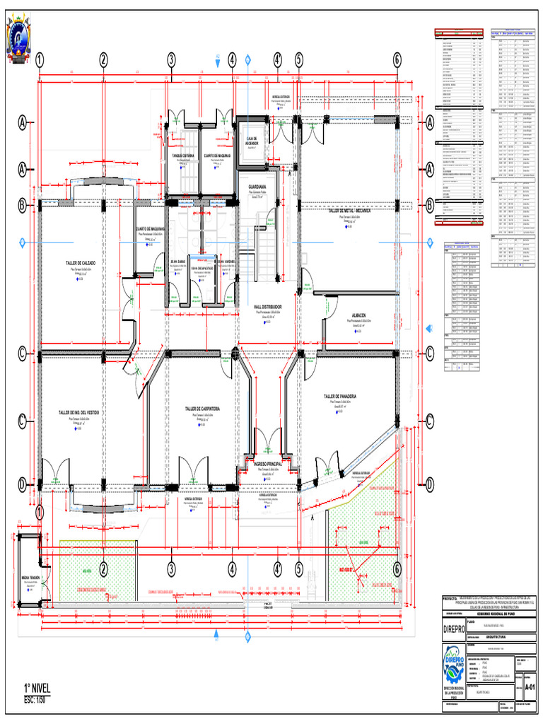 A-01-A-01 Planta Final Replanteado - 1° Nivel | PDF | Elementos arquitectónicos