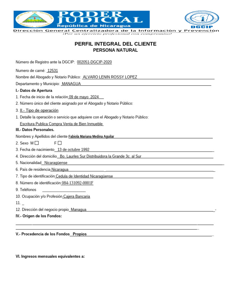 Perfil Cliente: Compra Venta Inmueble | PDF