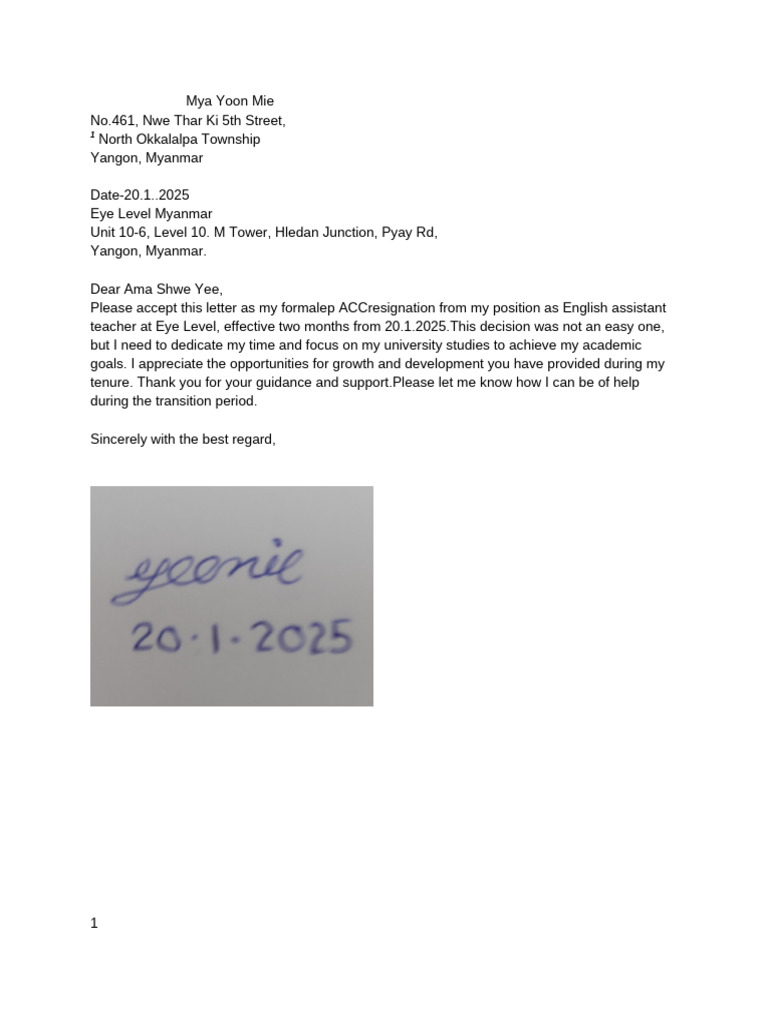 Mya Yoon Mie | PDF