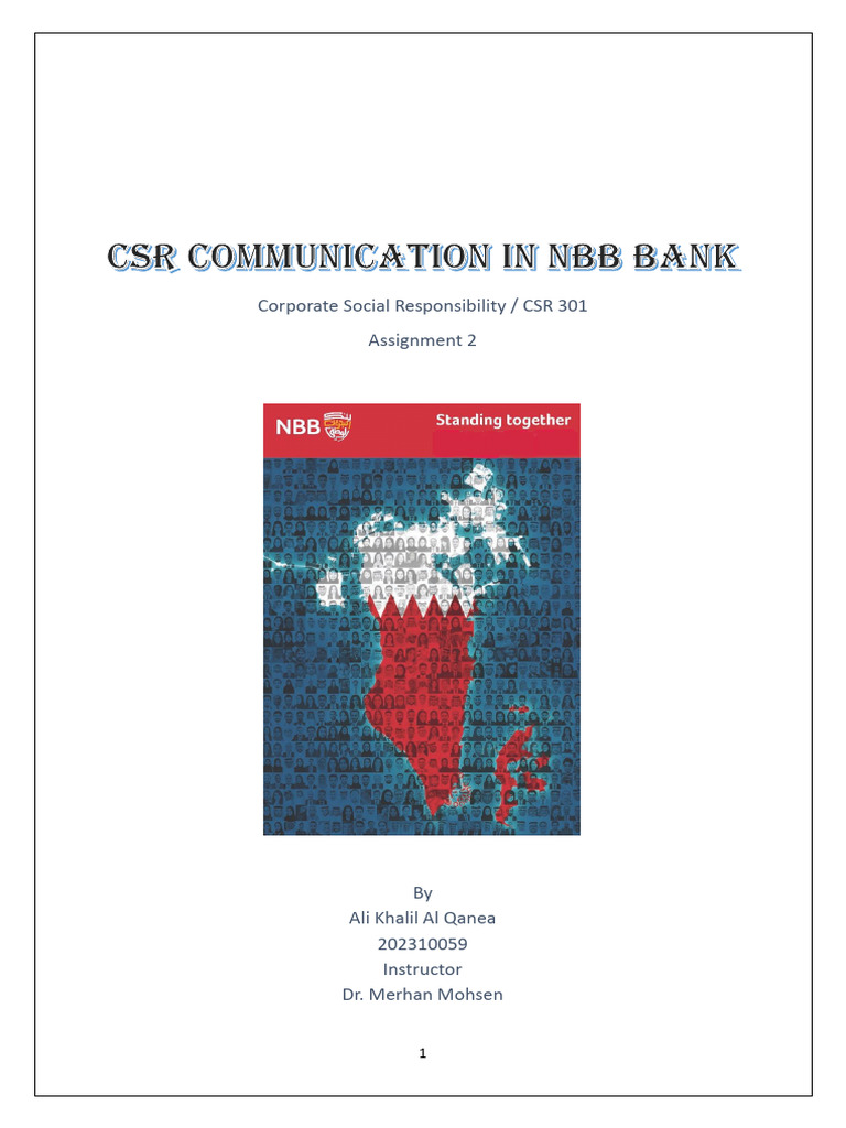 Assi 2 CSR Communication in NBB Bank | PDF | Corporate Social Responsibility | Social Media