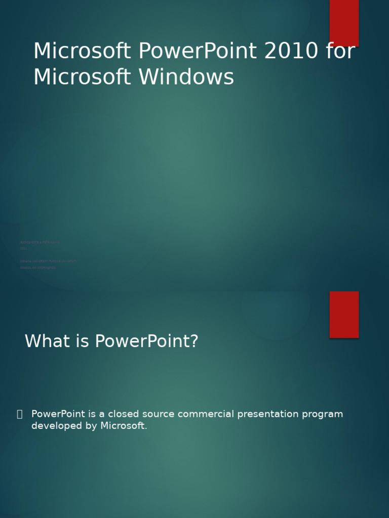 PowerPoint 2010 User Guide | PDF | Microsoft Power Point | Software