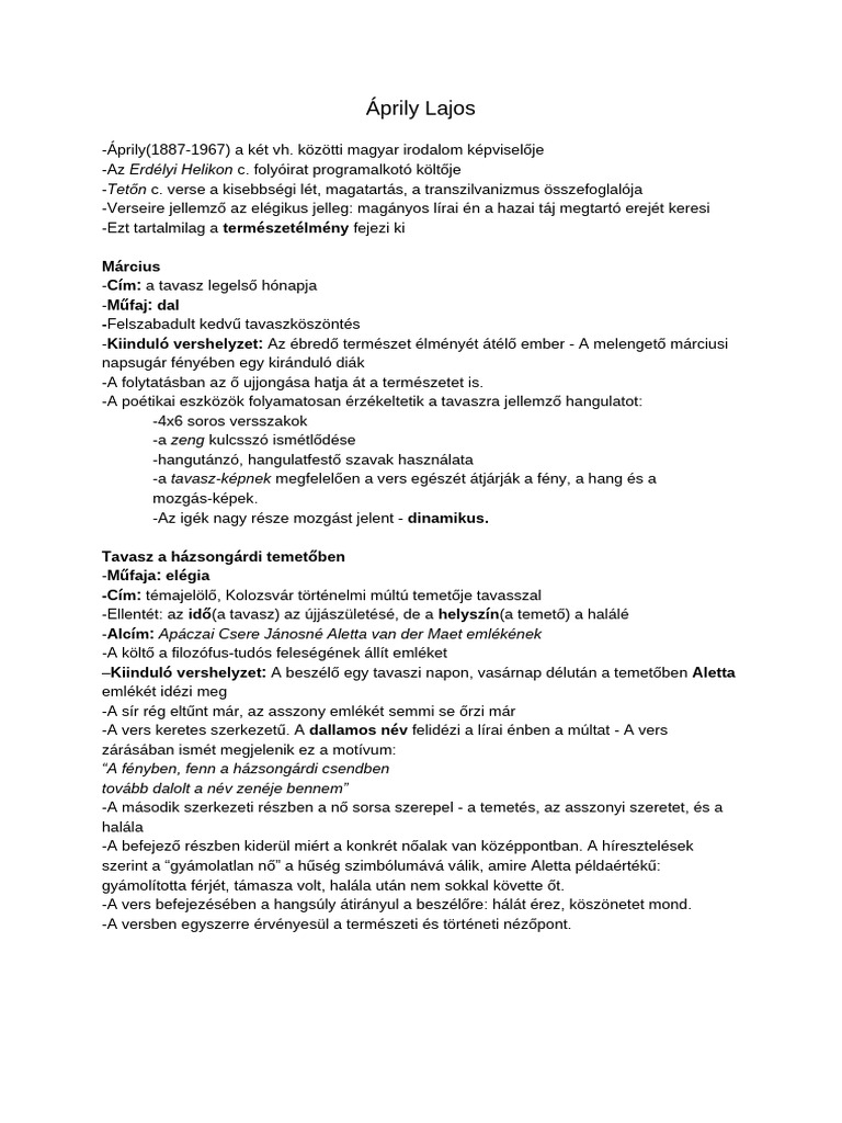 Áprily Lajos | PDF