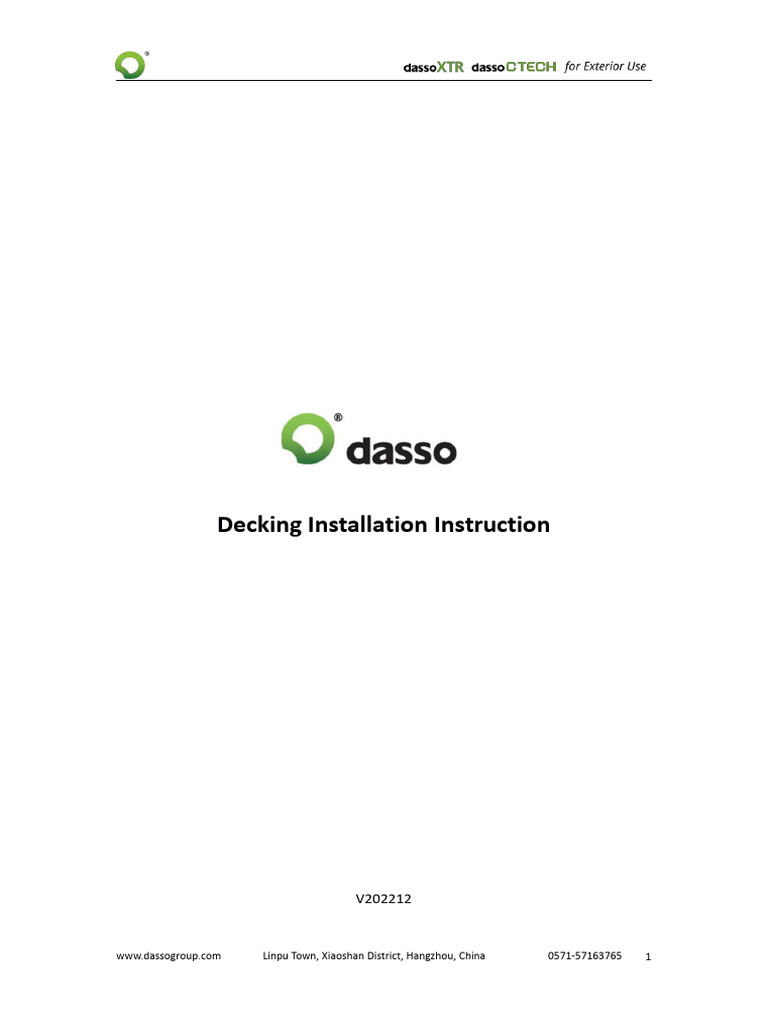 6 Installation of dassoXTR and Dasso CTECH Decking - 2) | PDF | Screw ...