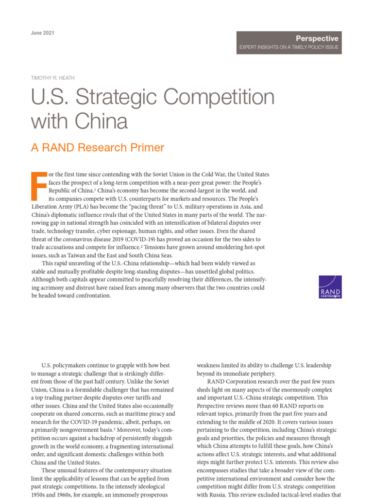 U.S.-China Strategic Competition Overview | PDF | China | World Politics