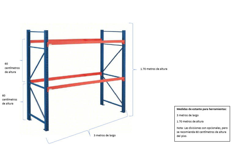 Medidas Del Estante Que Se Requiere Armar en El Almacen. | PDF