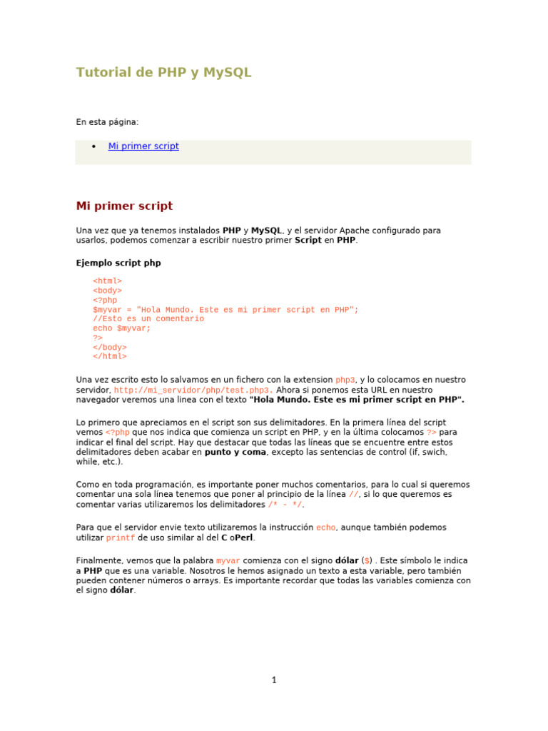 tutorial de php y mysql conexion | PDF | SQL | Php tutorial de php y mysql conexion | PDF | SQL | Php