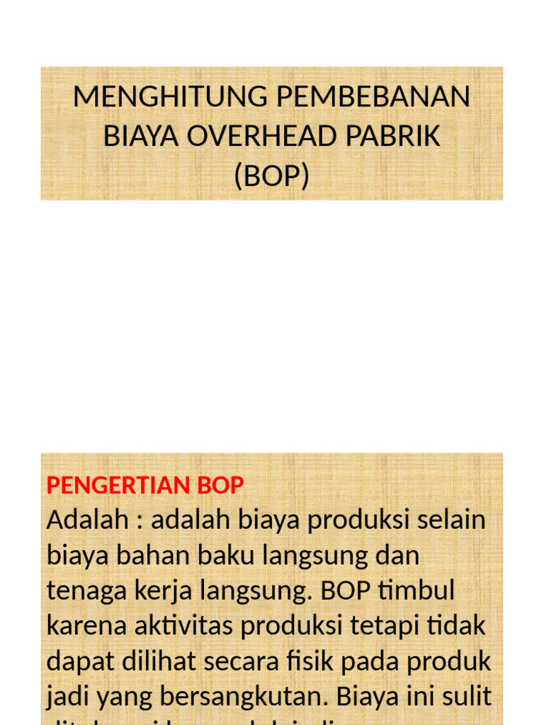 Menghitung Pembebanan Biaya Overhead | PDF