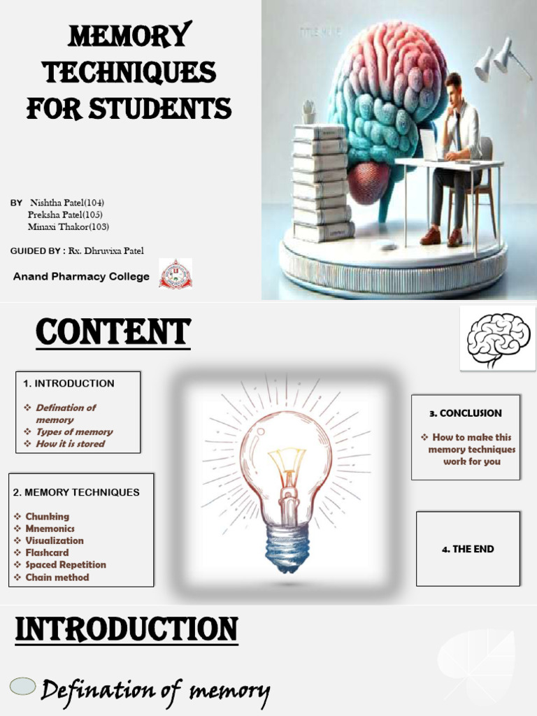 Effective Memory Techniques for Students | PDF | Memory | Mnemonic