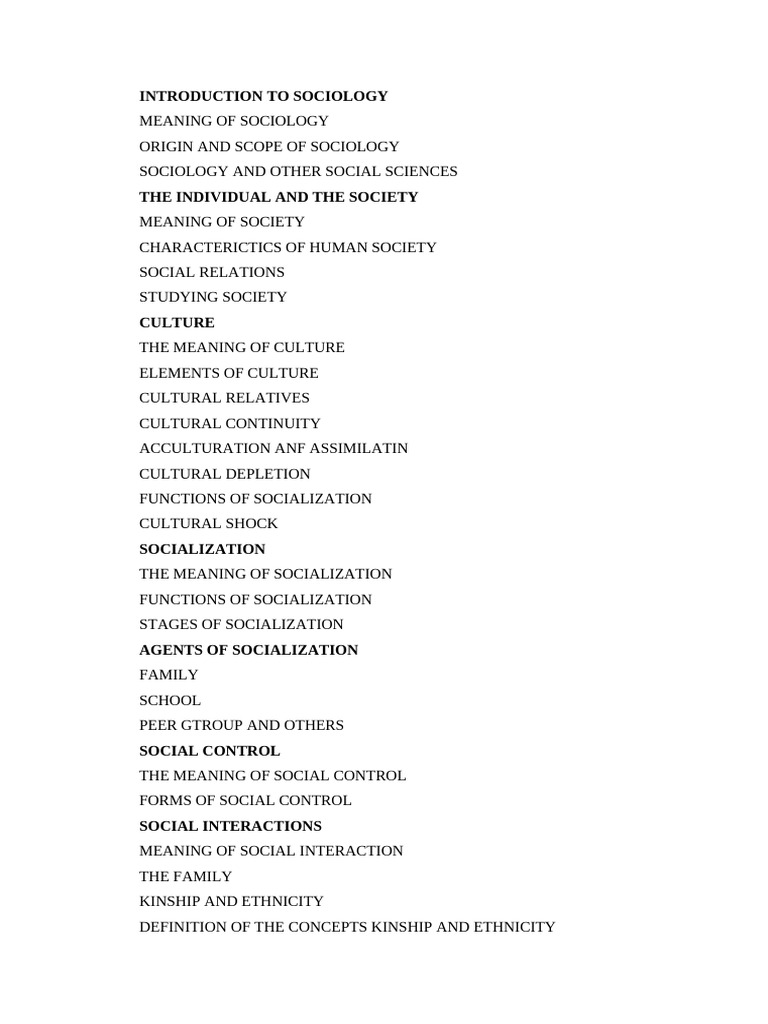 Introduction To Sociology | PDF | Sociology | Social Sciences