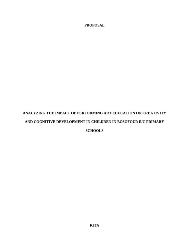 RITA PROPOSAL FINAL | PDF | Creativity | Cognitive Development