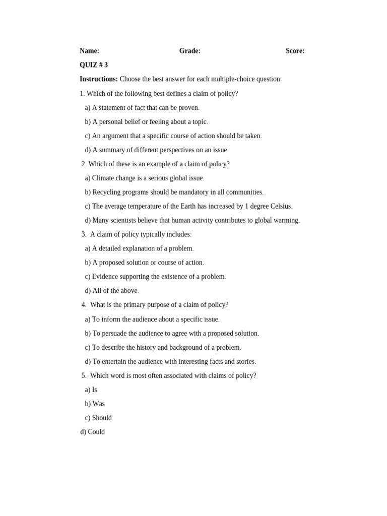 QUIZ | PDF