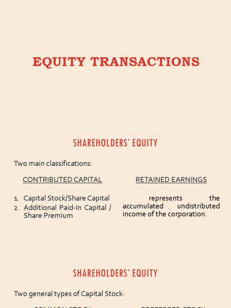 Equity Transaction Revenue Recognition | PDF | Dividend | Treasury Stock