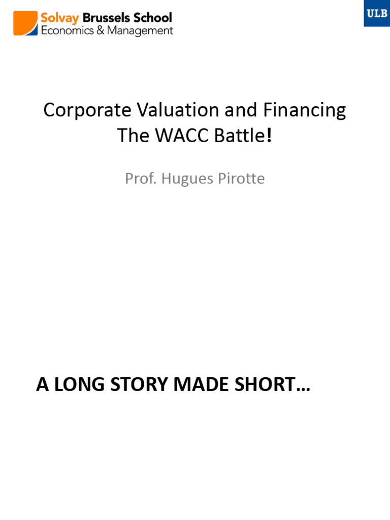 INGESTcovalfi (2014) - 03 - The WACC Battle | PDF | Net Present Value ...