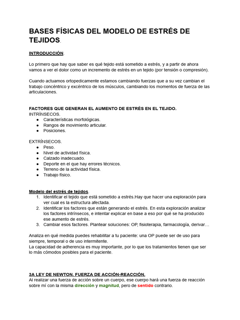 Estrés en Tejidos: Modelo y Factores | PDF | Deformación (ingeniería ...