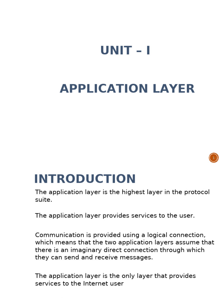 Unit 1 - Application Layer | PDF | World Wide Web | Internet & Web