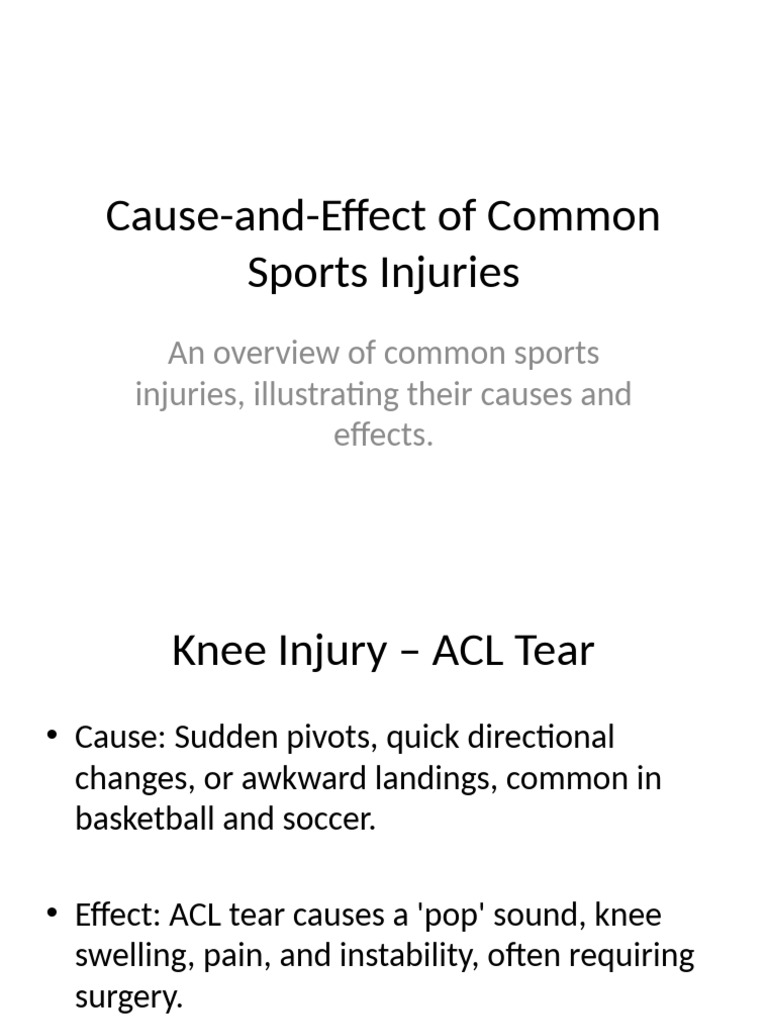 Cause and Effect Sports Injuries | PDF