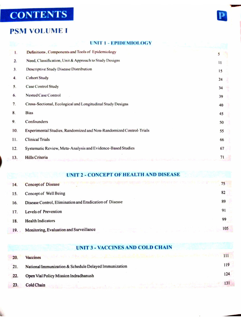 PrepLadder PSM volume 1 contents | PDF