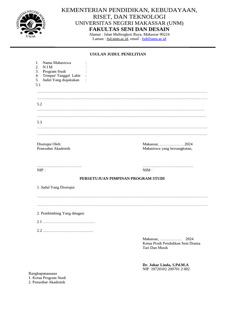 KOP Usulan Judul Proposal | PDF