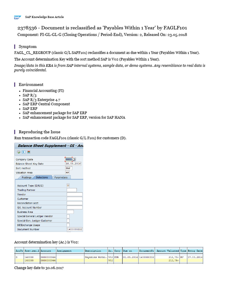 FAGLF101 Document Reclassification Guide | PDF | Computing | Information Technology