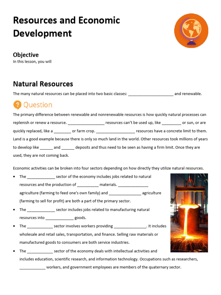 2 02+Guided+Notes+-+Resources+and+Economic+Development | PDF | Energy ...