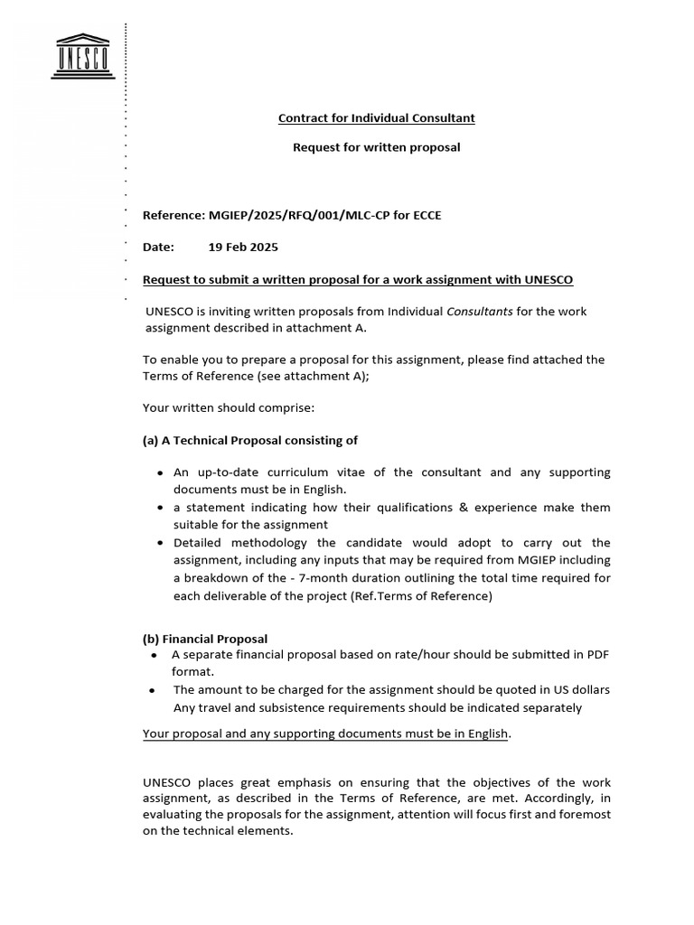 Files - Request For Written Proposals - UNESCO MGIEP For Mid Level ...
