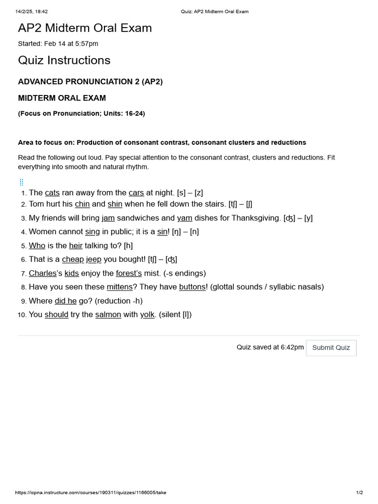 AP2 Midterm Oral Exam Guide | PDF