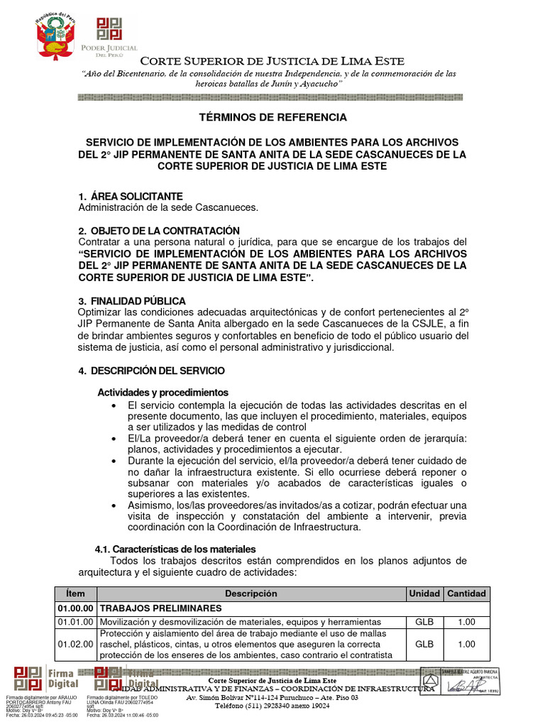 TDR - 2° Jip Permanente de Santa Anita - Sede Cascanueces - F (F) (F) | PDF | Lima | Andamio