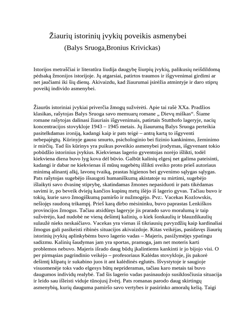 Kalbejimas ZIAURUS ISTORINIAI IVYKIAI | PDF