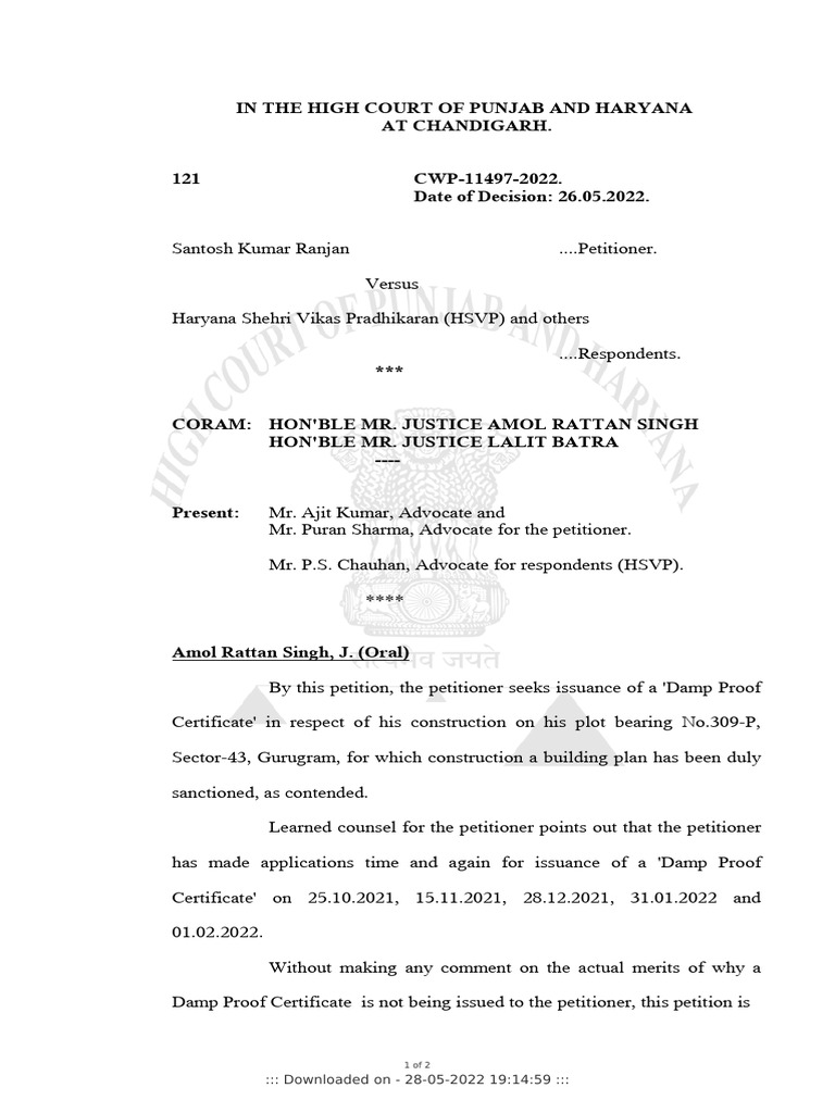 CWP 11497 2022 26 05 2022 Final Order | PDF