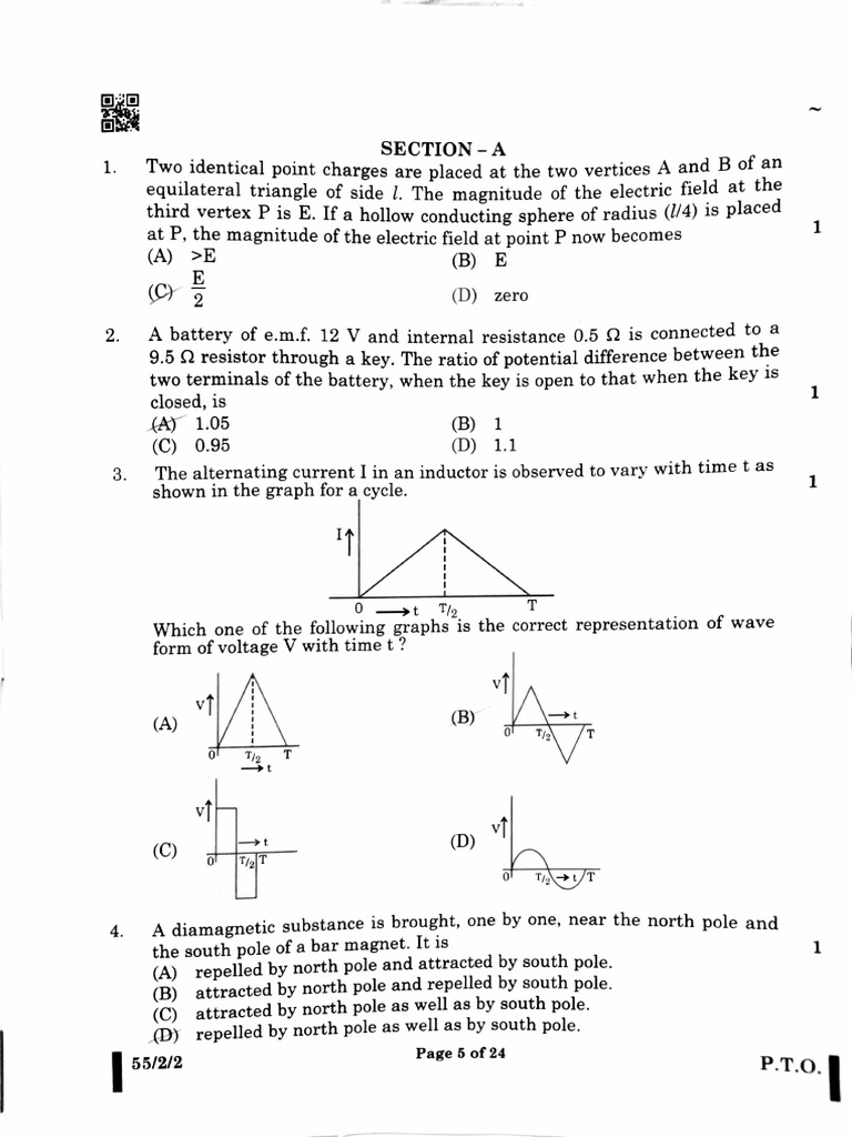 Set 2 (55-2-2) Physics 2025 QP | PDF